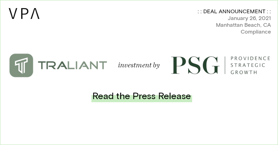 Traliant Announces Majority Investment from PSG